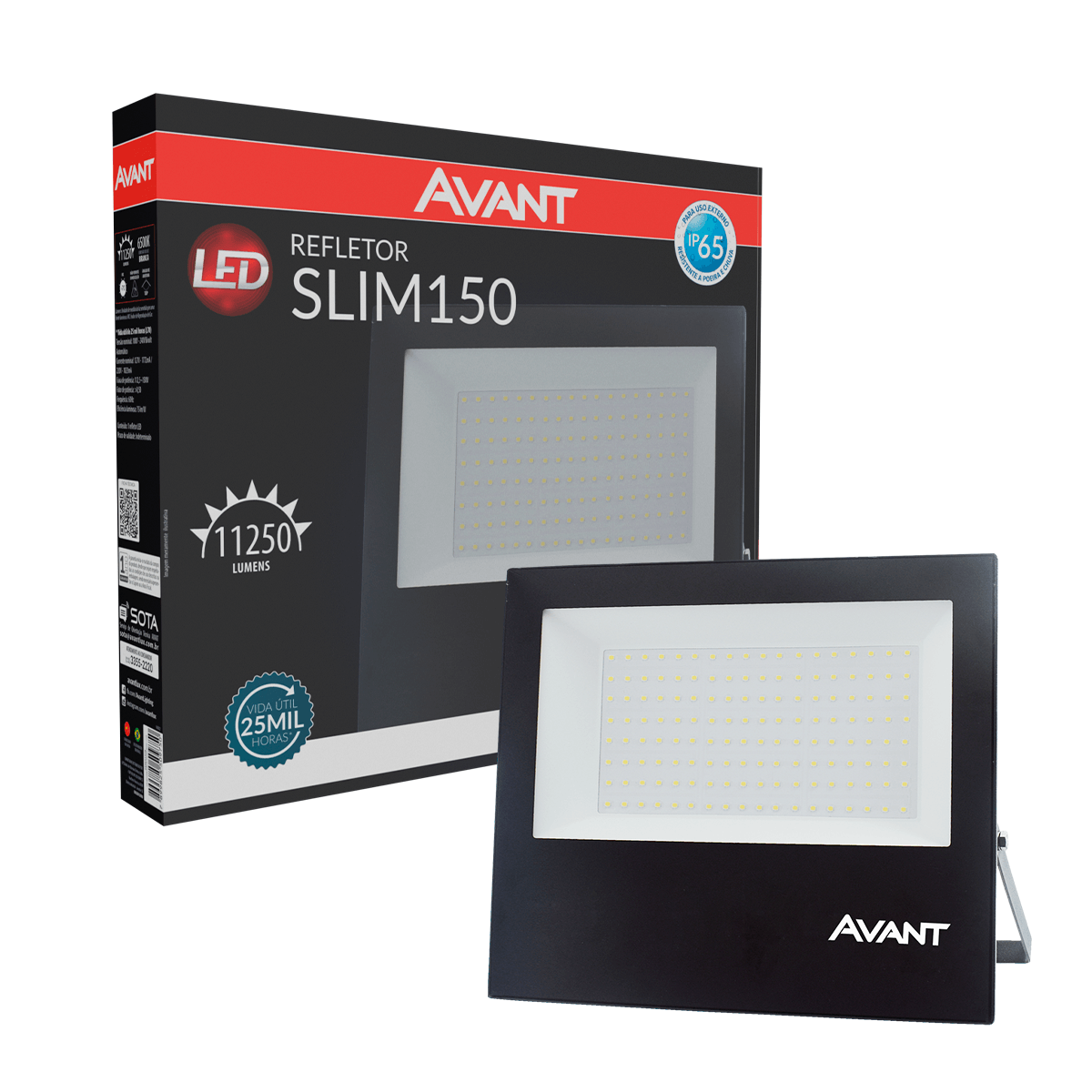 Refletor Led Slim Avant 150W 6500K Luz Branca Bivolt