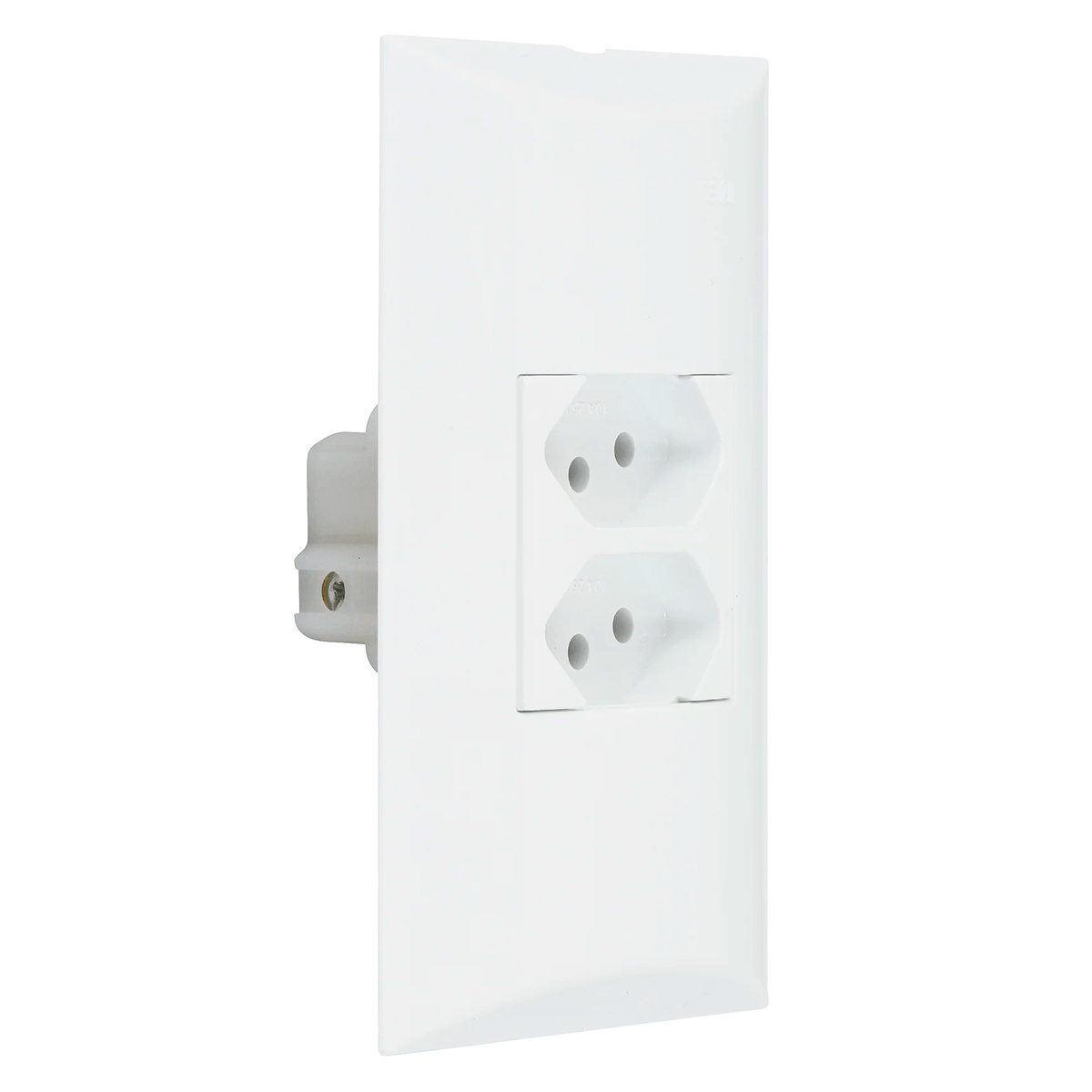 Conjunto Tomada Dupla Iriel Brava 10a 4x2 Branca