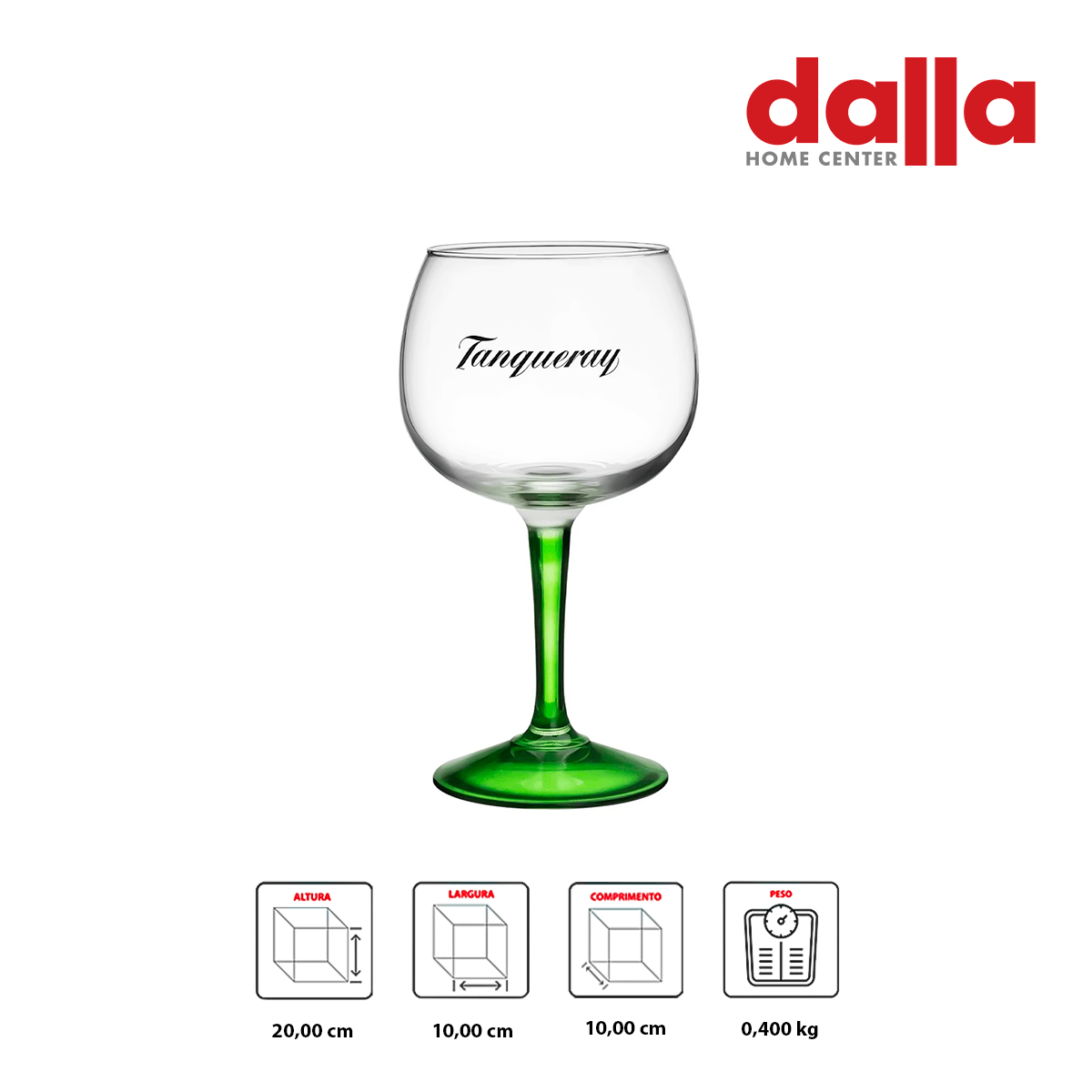 Taça para Gin Verde Tanqueray Personalizada Vidro 600ml