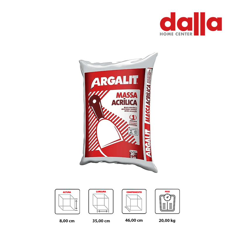 Massa Acrílica Argalit Saco 20kg
