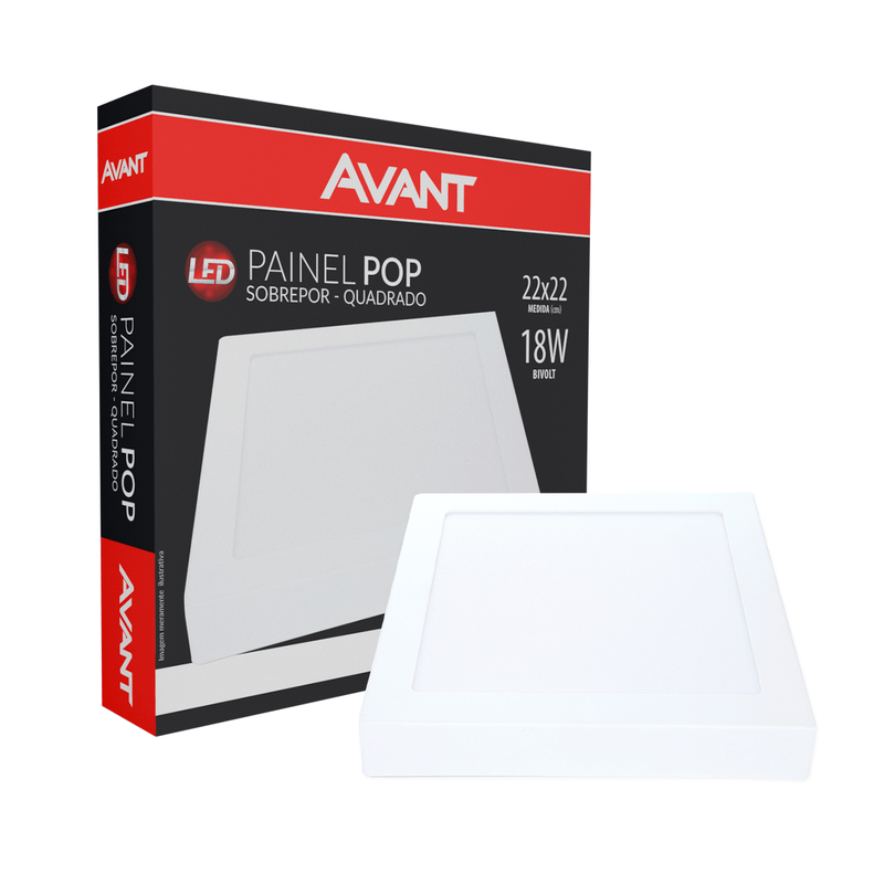 Painel Led Avant Pop Sobrepor Quadrado 18w 6500k Bivolt