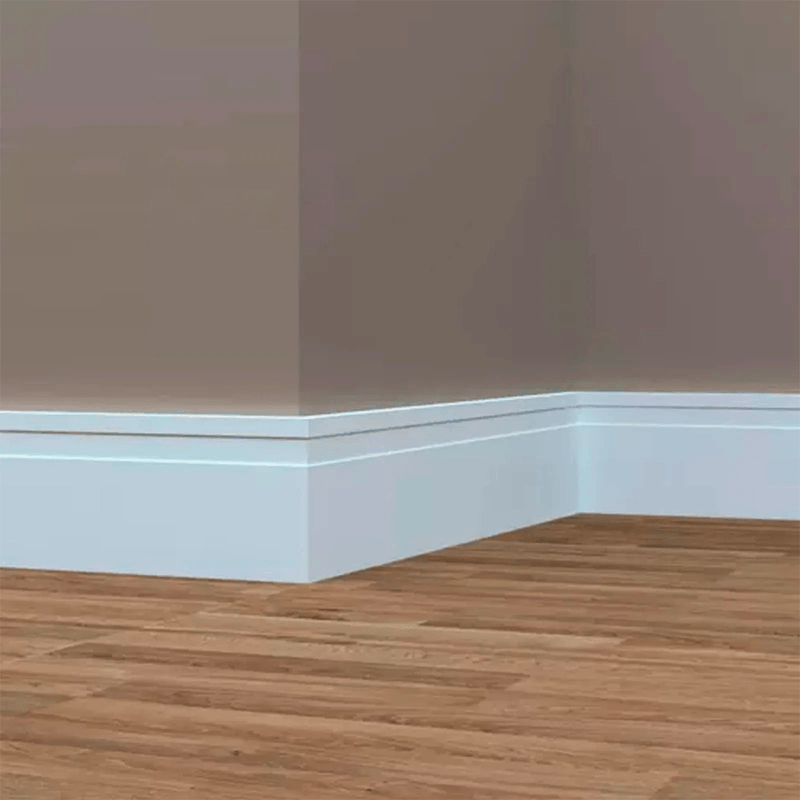 Rodapé Biancogres Clássico Branco Frisado Barra 7x2,40m