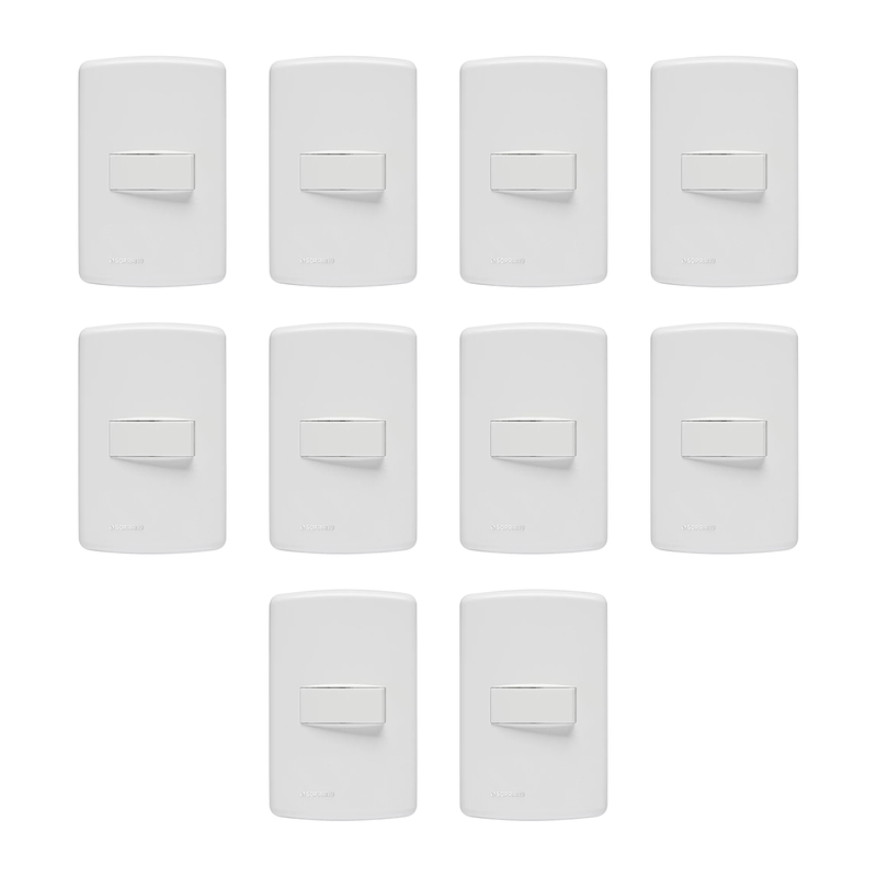 Kit 10 Interruptores Iriel Duale Up Simples 10A 250V 851011